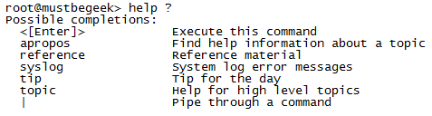 Using HELP Commands in Junos